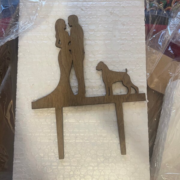 Wedding Cake Topper With Dog,boxer Dog,boxer Dog Cake Topper,cake ...