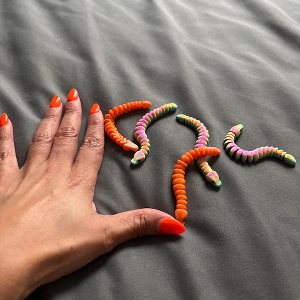 Snake | 3D Printed | Articulated Flexi Wiggle | ADHD Sensory Aid ...
