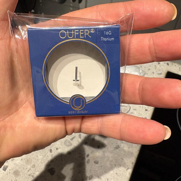 14K Gold Vertical Dangle Hidden Helix Piercing/threadless Push Pin Flat ...