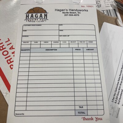 2 Part NCR Custom Invoices 100 Sets 81/2 X 11 - Etsy