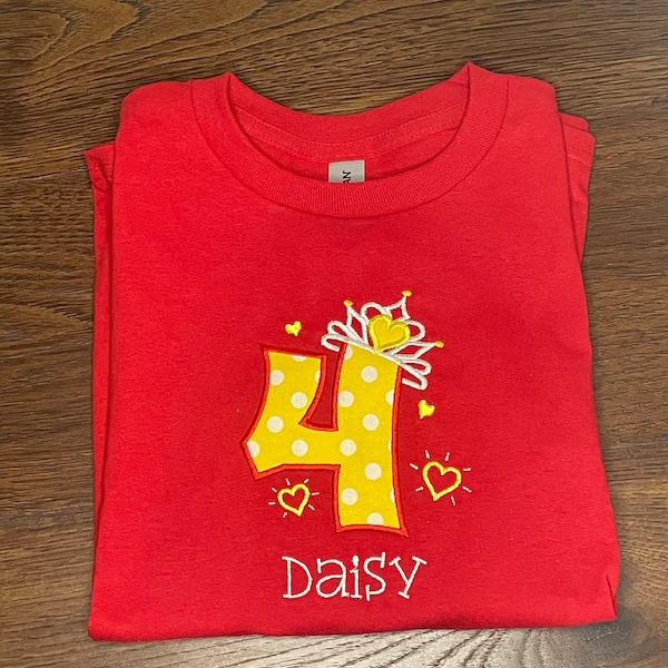 Princess Tiara + Pearls #4 Applique Machine Embroidery Design Birthday ...