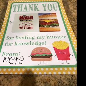 Thank You for Feeding My Hunger for Knowledge Teacher - Etsy