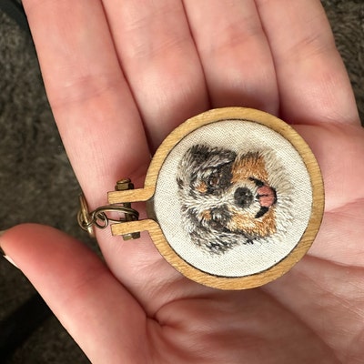 Wax Flower Embroidery Keychain - Etsy