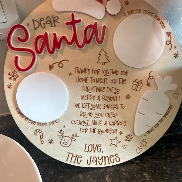 Personalized Santa Cookie Plate, Cookie Tray, Cookies and Milk, Cookie ...