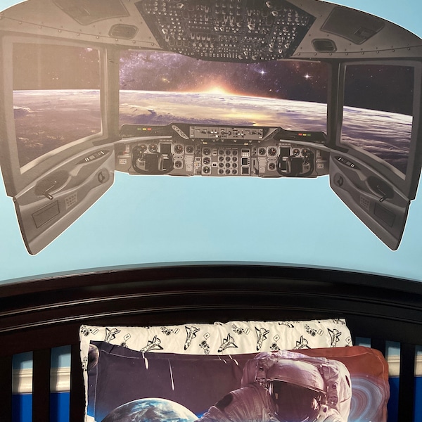 Galaxy Wall Decal | Space Decal | Shuttle Cockpit Window Wall Mural ...