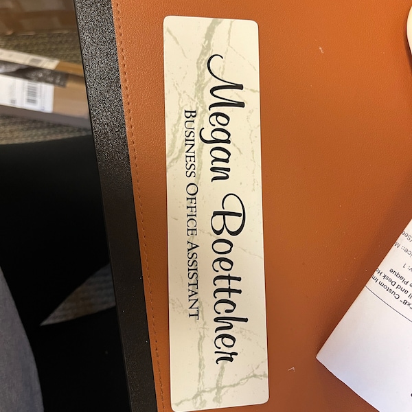 2"x8" Custom Imprinted Name Plate Insert Fits Standard Wall and Desk ...