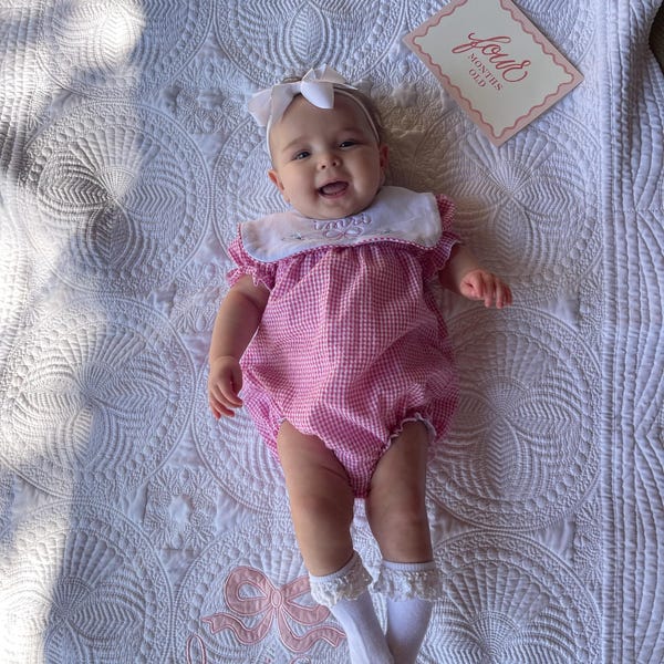 Baby Girl Monogrammed Bloomers/diaper Cover Gown and Burp Cloth Set ...