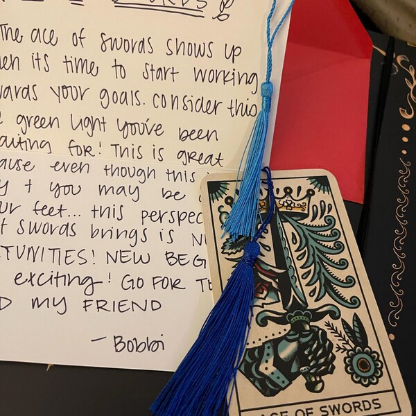 Intuitively Chosen Tarot and Oracle Card Bookmark | Bookish Reader Gift ...