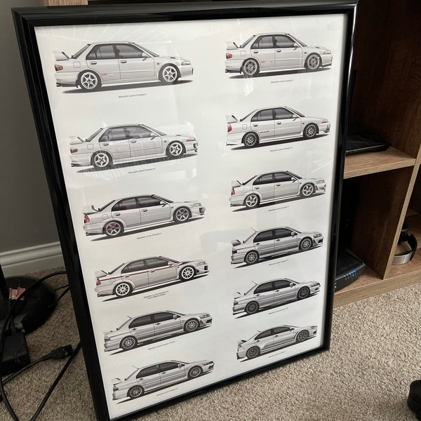 Lancer Evo Generation Print, Ralliart, 4G63, MIVEC, JDM Poster, Art ...