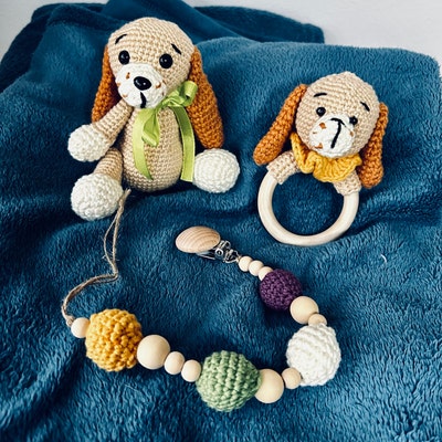 CROCHET PATTERN Puppy Rattle PDF, Dog Baby Rattle Crochet Pattern ...