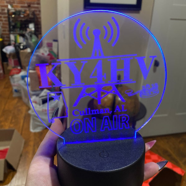 HAM Radio Callsign LED Edge Lit Sign (custom!) - Etsy