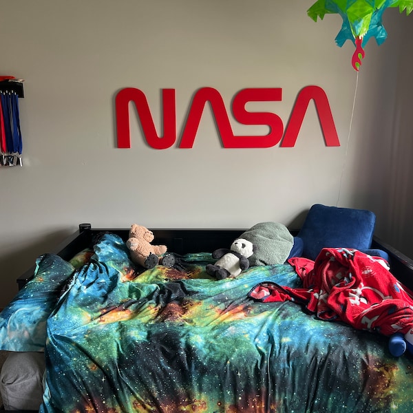 NASA Sign Cutout - NASA Letters Boys Room Decor - Space Decor - Large ...