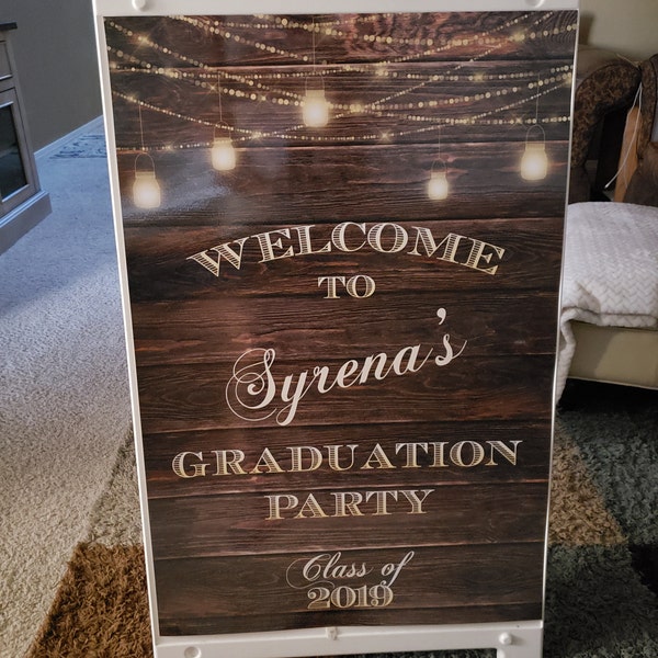 Rustic Graduation Welcome Sign, Grad Party Decorations, Rustic ...