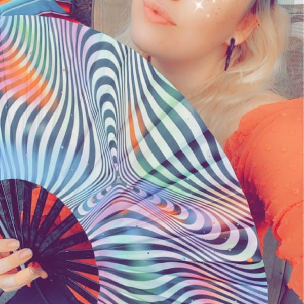 Stripe of Wonders Hand Fan / UV Glow Fan / Clacking Fan / Rave ...