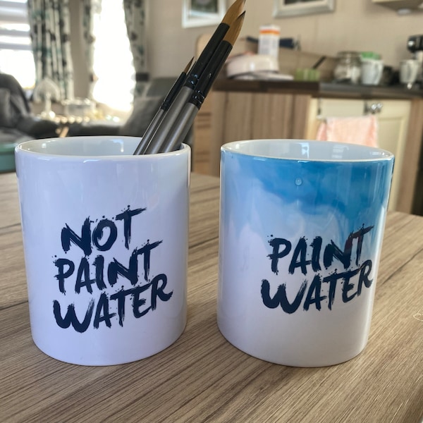 Paint Water & Not Paint Water Pots | Brushes Pot | Funny Gift for ...