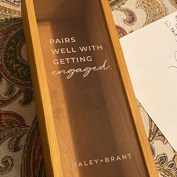 Customized Engagement Bottle Box, Personalized Engagement Gift, Custom ...