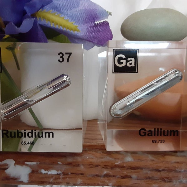 Rubidium Element Lucite Acrylic Cube PERIODIC TABLE of Elements Display ...
