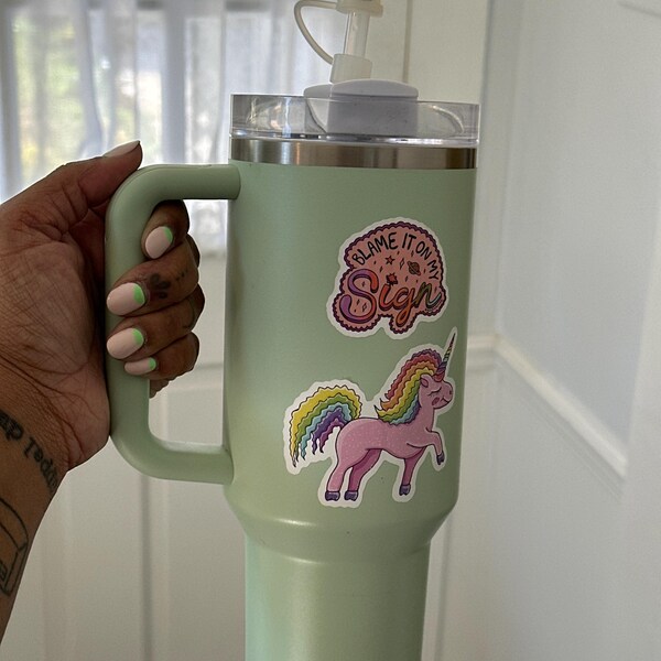 Neon Stanley Straw Topper Bow Neon Pink Yellow Stanley Cup Accessories ...