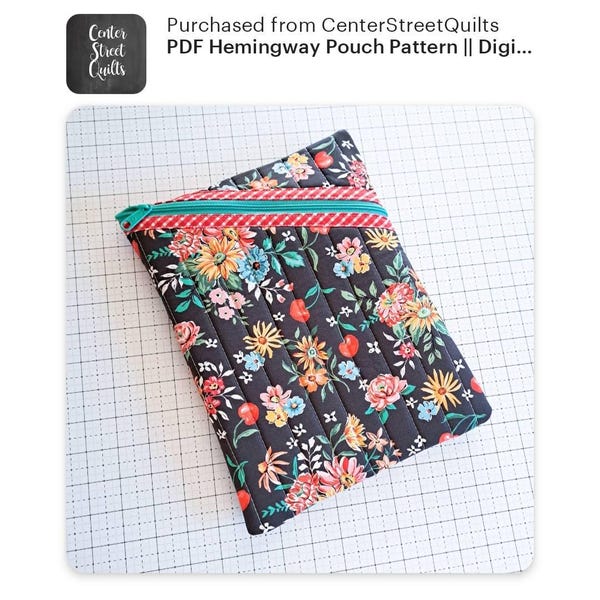 PDF Hemingway Pouch Pattern || Digital Download Quilted Bag in Four ...