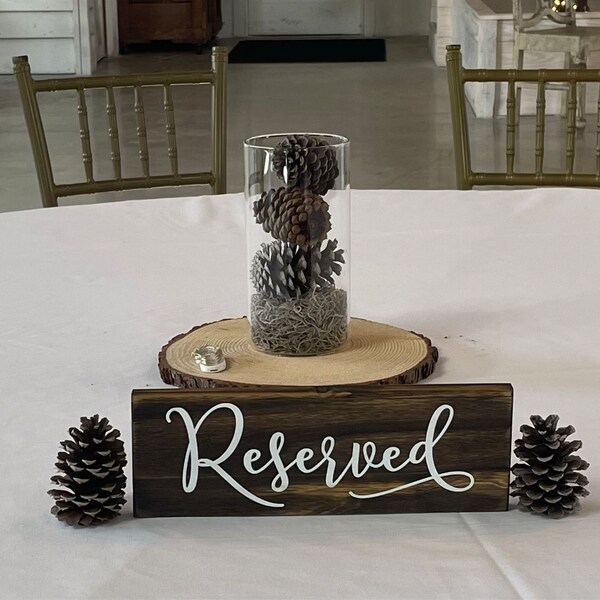 Reserved Sign - Wedding Wooden Sign - Rustic Table Decor - Wedding ...