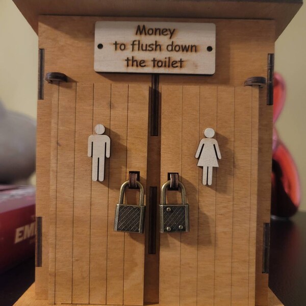 Personalized Toilet Piggy Bank Wooden Coin Bank Adult Piggy Bank Joke ...