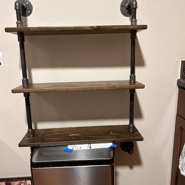 Beautiful Industrial Bar Shelving Shelf With Pipe and Wood, Color ...
