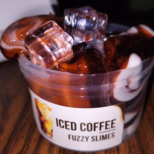 Iced Coffee Clear Slime, Thick and Glossy Drizzle- Cafe Mocha Scented ...