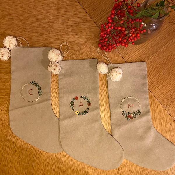 Personalized Family Christmas Santa Stocking, Custom Name Christmas ...