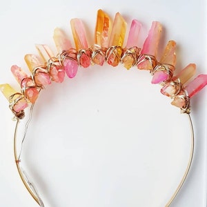 Double Color Pink&yellow Crystal Quartz Points Raw Yellow Quartz Pink ...