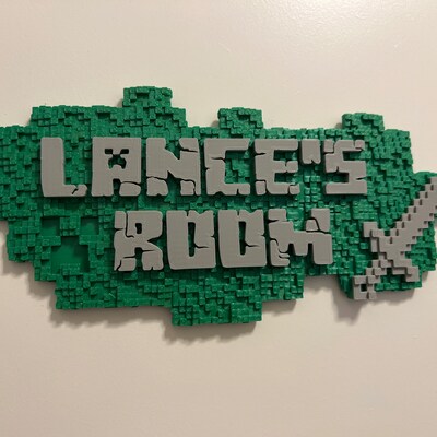 3D Door Sign Minecraft-inspired Personalized Name Custom Kids Bedroom ...