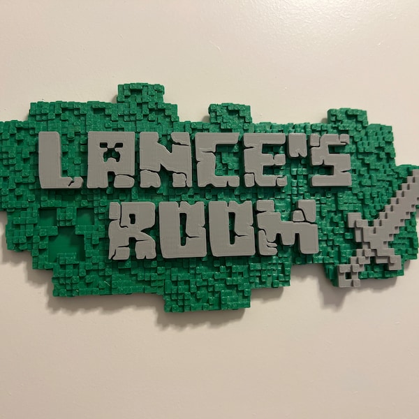 3D Door Sign Minecraft-inspired - Personalized Name Custom Kids Bedroom ...