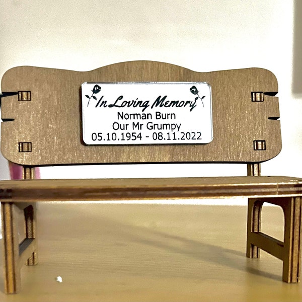 Memorial Bench Gift, Commemoration, in Loving Memory, Shelf Ornament ...