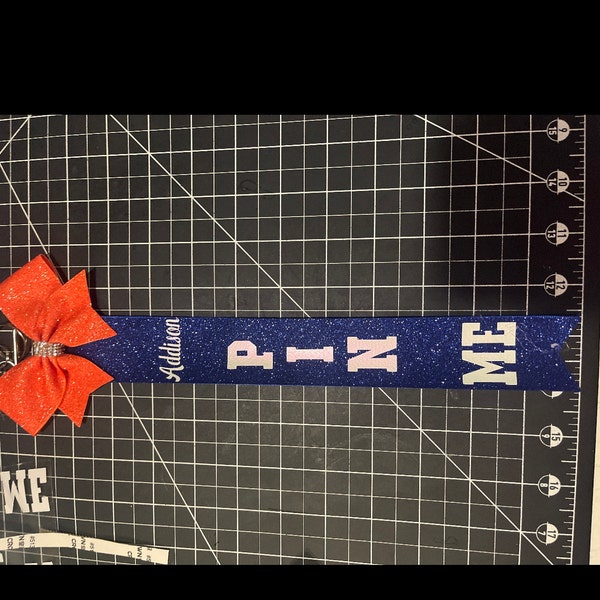 Pin Me Cheer Competition Tag Ribbons, Customizable Glitter Colors + Add ...