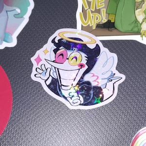Deltarune Spamton Angel Sticker Die Cut Sticker, Holographic Vinyl ...