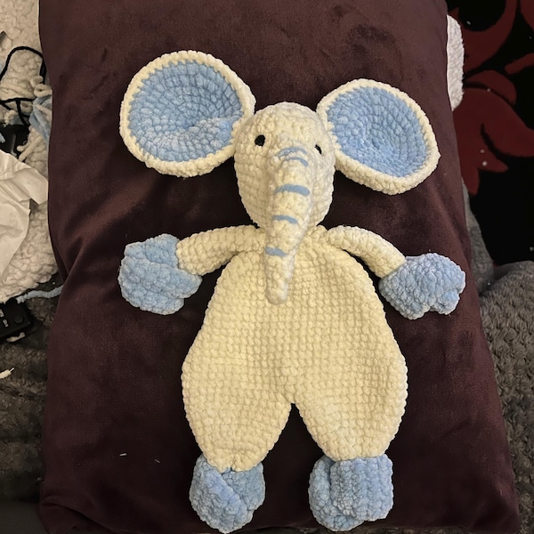 Pattern Crochet Animal, Baby Elephant Comforter, Crochet Snuggler Toys ...
