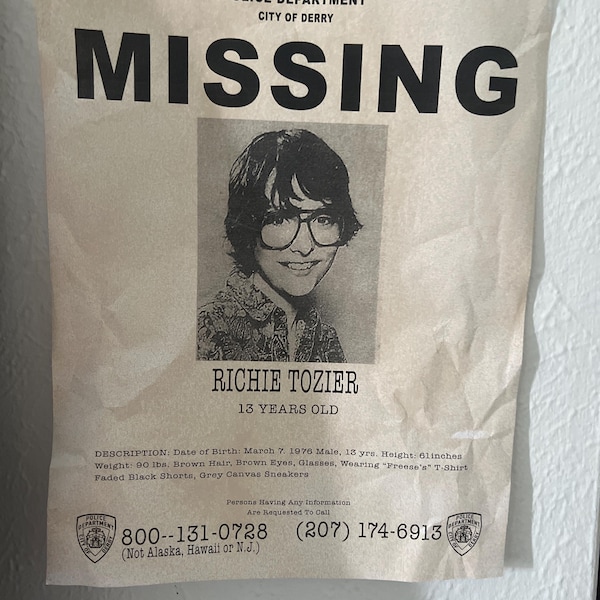 IT Movie Missing Posters, Losers Club Horror Memorabilia - Etsy