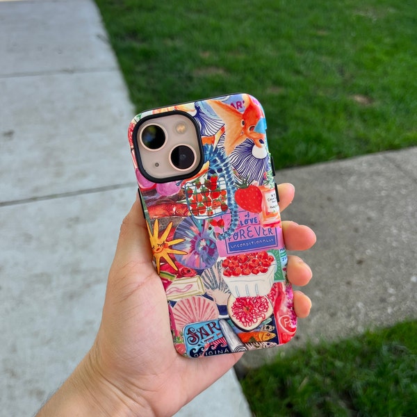 Vintage European Collage Phone Case Mediterranean Scrapbook Travel ...