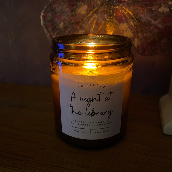 Night at the Library Candle, Bookish Literary Fandom Candle, Book Lover ...