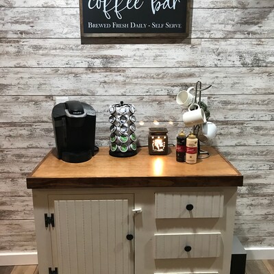 Coffee Sign Coffee Bar Brewed Fresh Daily Self Serve Sign Wood Sign ...