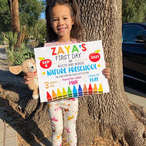 Editable First Day of School Sign, Personalized School Sign, Printable ...