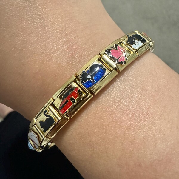 Gold Italian Bracelet, Custom Gold Italy Charms, Personalized Italian ...