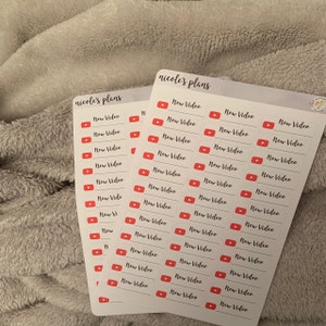 Youtube Video Stickers S027 New Video Reminder Stickers - Etsy