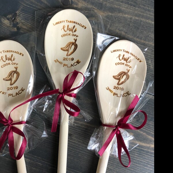 Chili Cook off Wooden Spoon, Chili Cook-off Awards, Chili Cookoff ...
