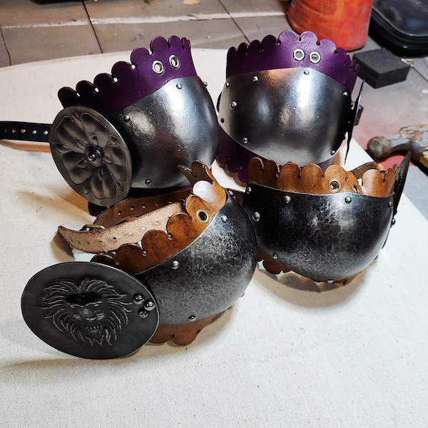 Hand Forged SCA Lion Head Shoulder Spaulder Pauldron Roman Gladiator ...