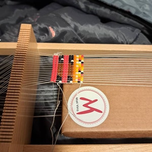 Dark Wooden Loom for Seed Bead Weaving Only for Loomed Stitch Short ...