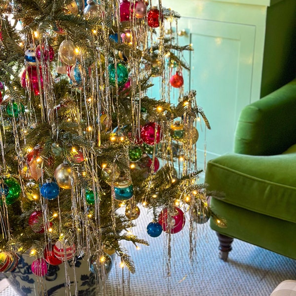 275 Real Metal Foil Christmas Tree Tinsel Icicles Rain 1960s American ...