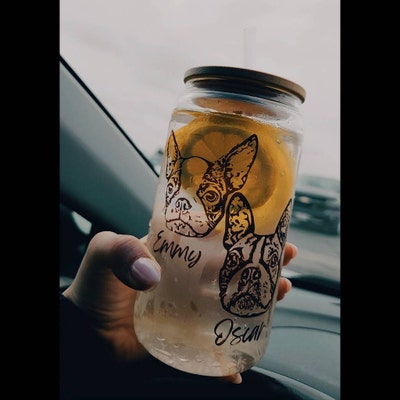 Custom Pet Glass,custom Pet Portrait,pet Gift,personalized Dog Mug ...