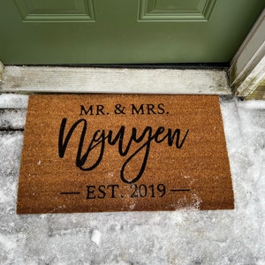 Custom Doormat, Welcome Mat, Last Name Doormat, Housewarming Gift ...