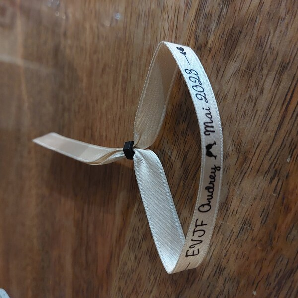 Bracelet ruban personnalisé avec écrou de FERMETURE pour EVJF, annonce ...