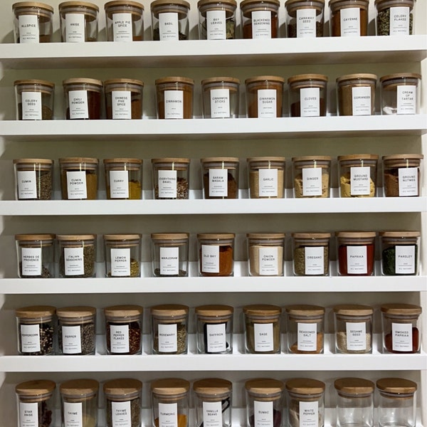 134 Minimalist White Pantry Labels. Preprinted Modern Farmhouse Labels ...